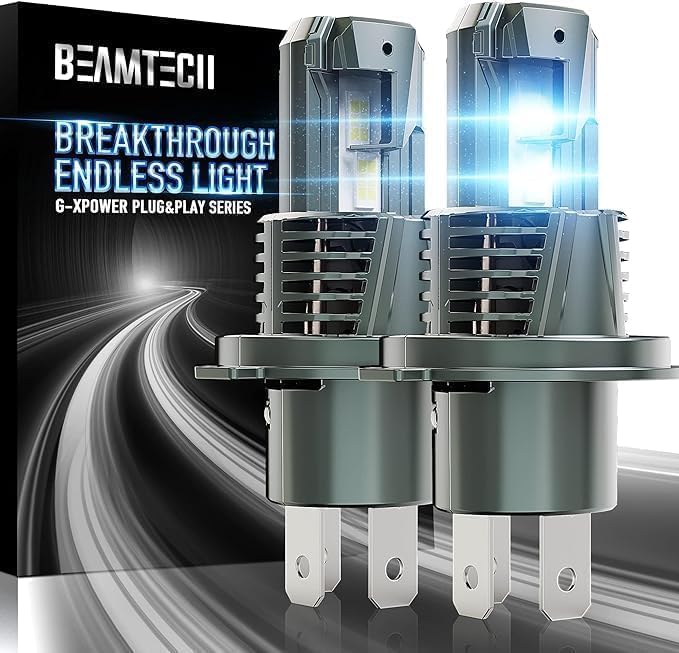 BEAMTECH H4 LED Fog Light Bulbs, G-XPower Chips 9003 Light Bulb 20000L
